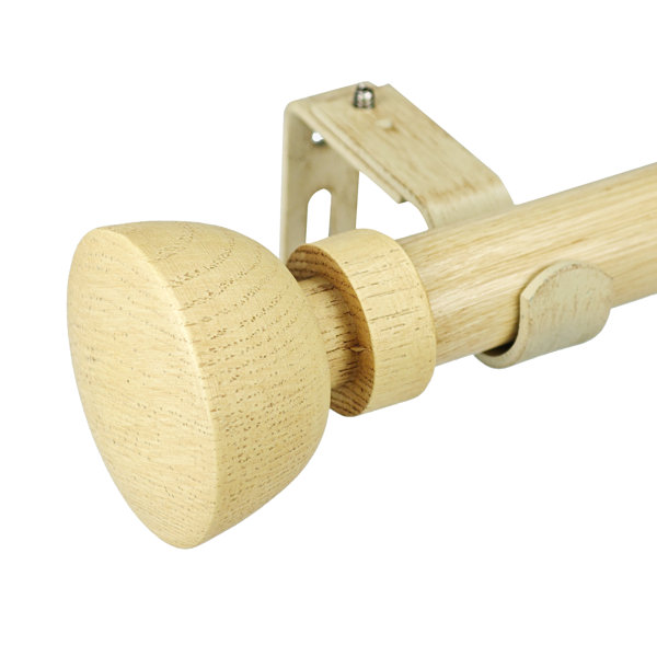 Charlton Home® Tringle à rideau simple réglable en fer de 1 pouce de diamètre avec faiteaux ...